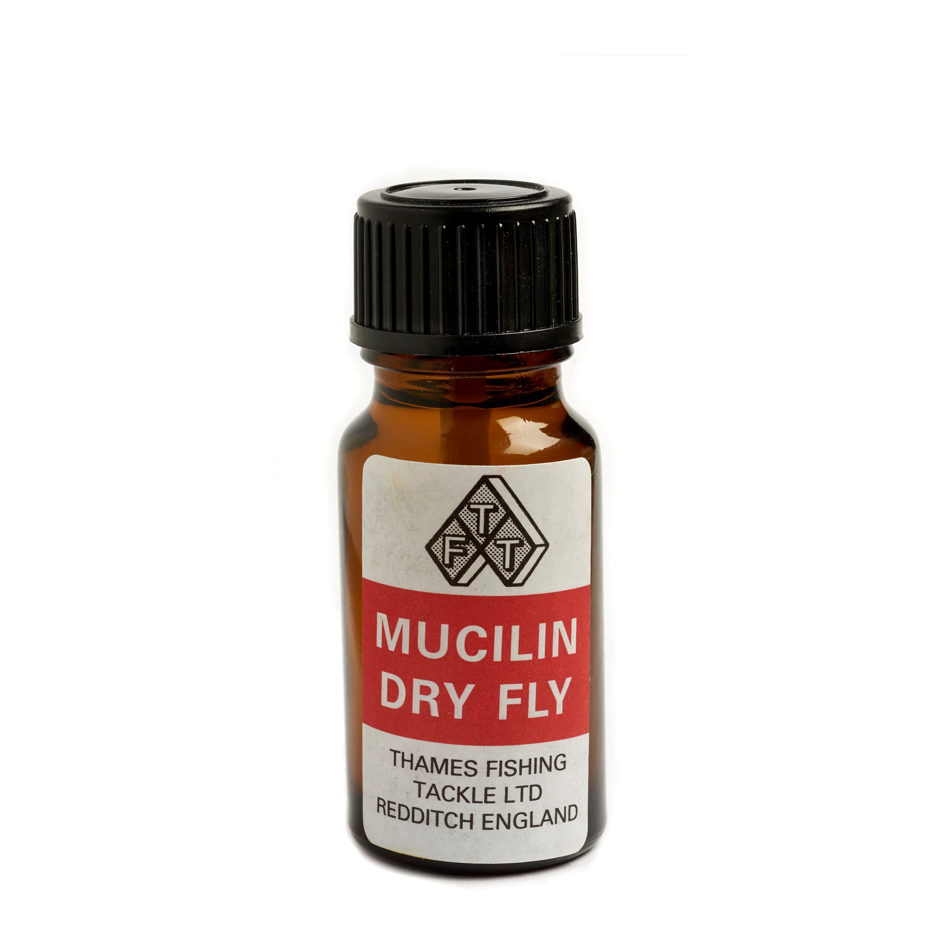 Mucilin Red Liquid Floatant bottle and brush
